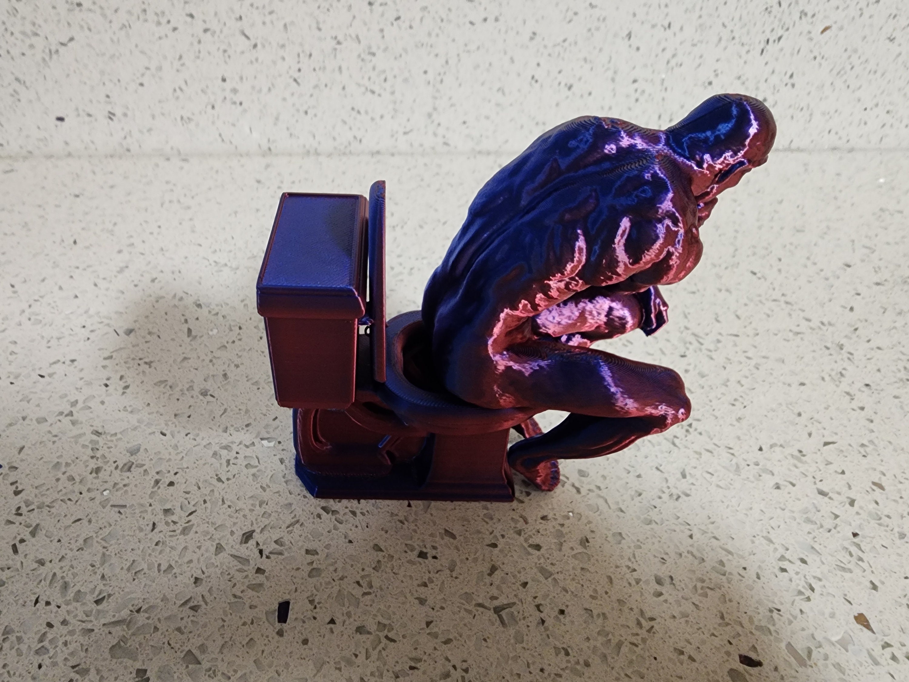 Thinker Toilet Figure Unique 3D Printed Decor 4.5 X 4.5 X 2 Special ...