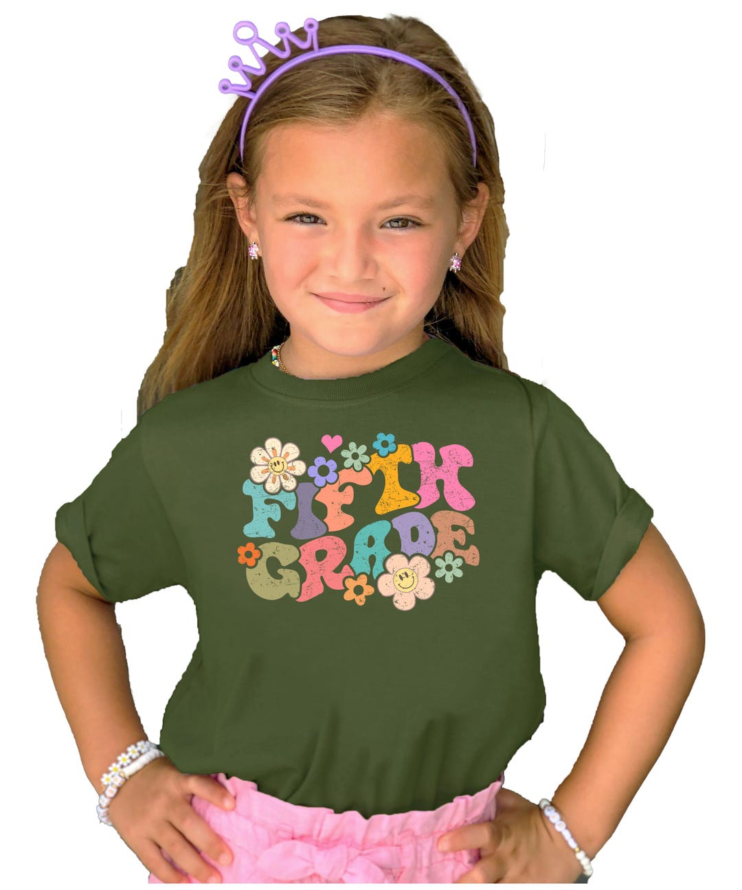 5th Grade Groovy Daisy First Day of School T-shirt for Girls | Back to ...