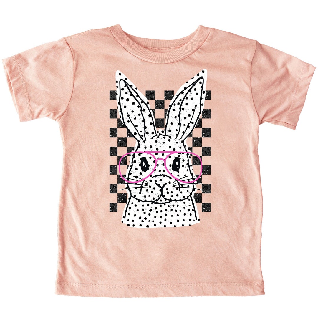 Hip Bunny Checkered Easter Shirt Easter Shirt for Girls | Youth Girls ...