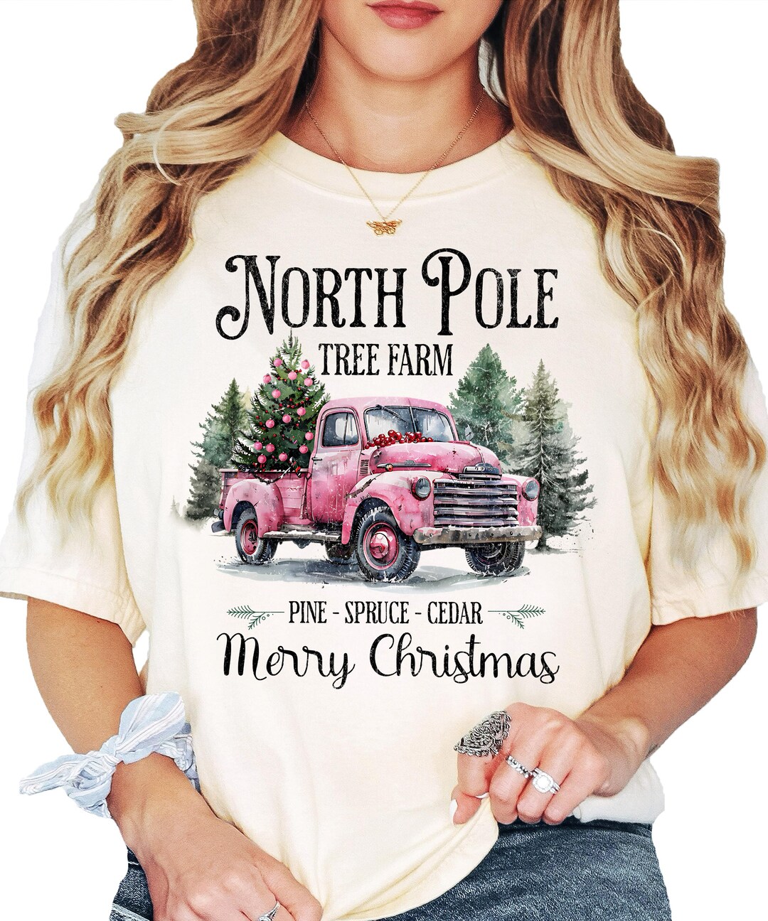 North Pole Tree Farm Comfort Colors® Shirt for Women | Merry Christmas ...