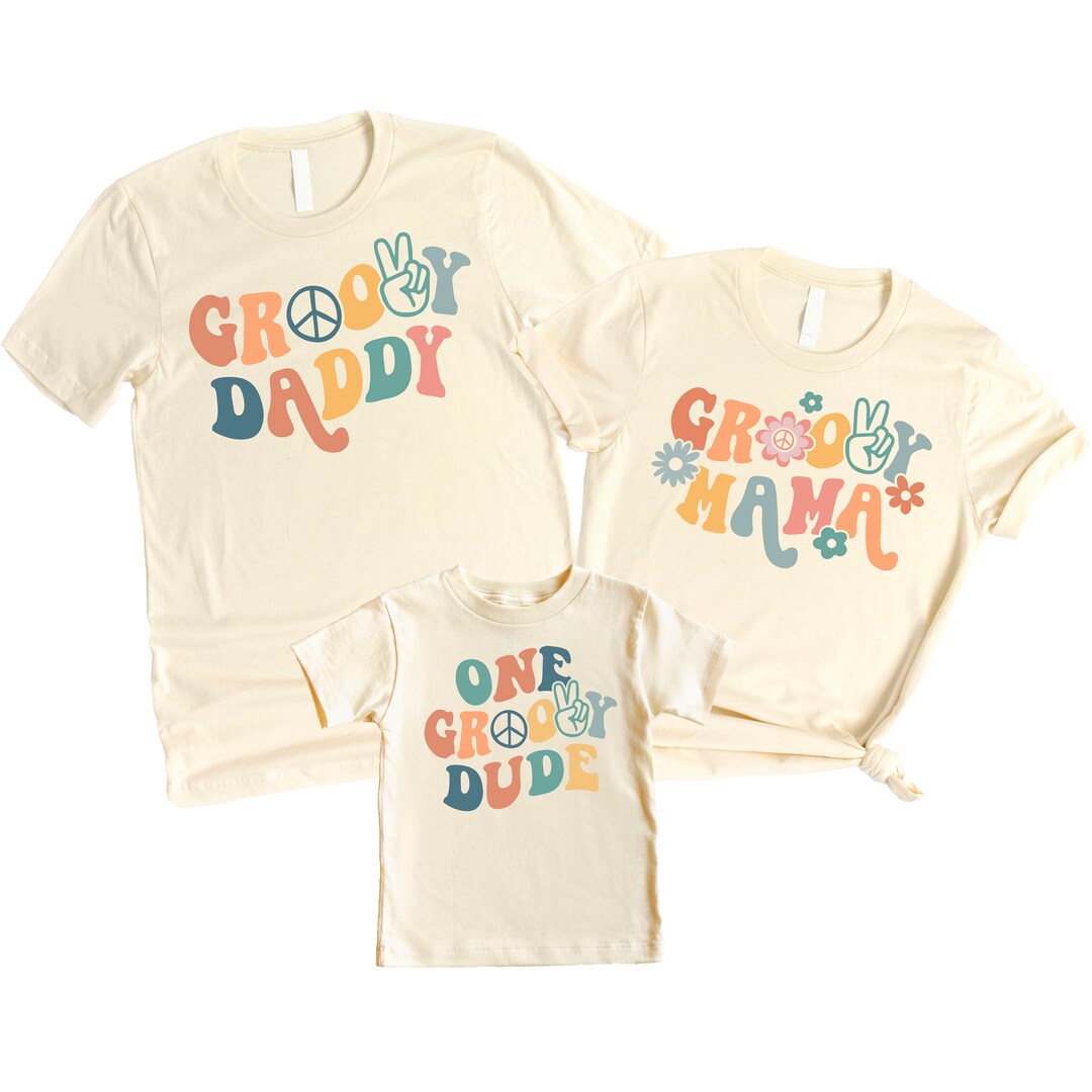 One Groovy Dude Retro 1st Birthday Matching Family Outfits for Mom and ...