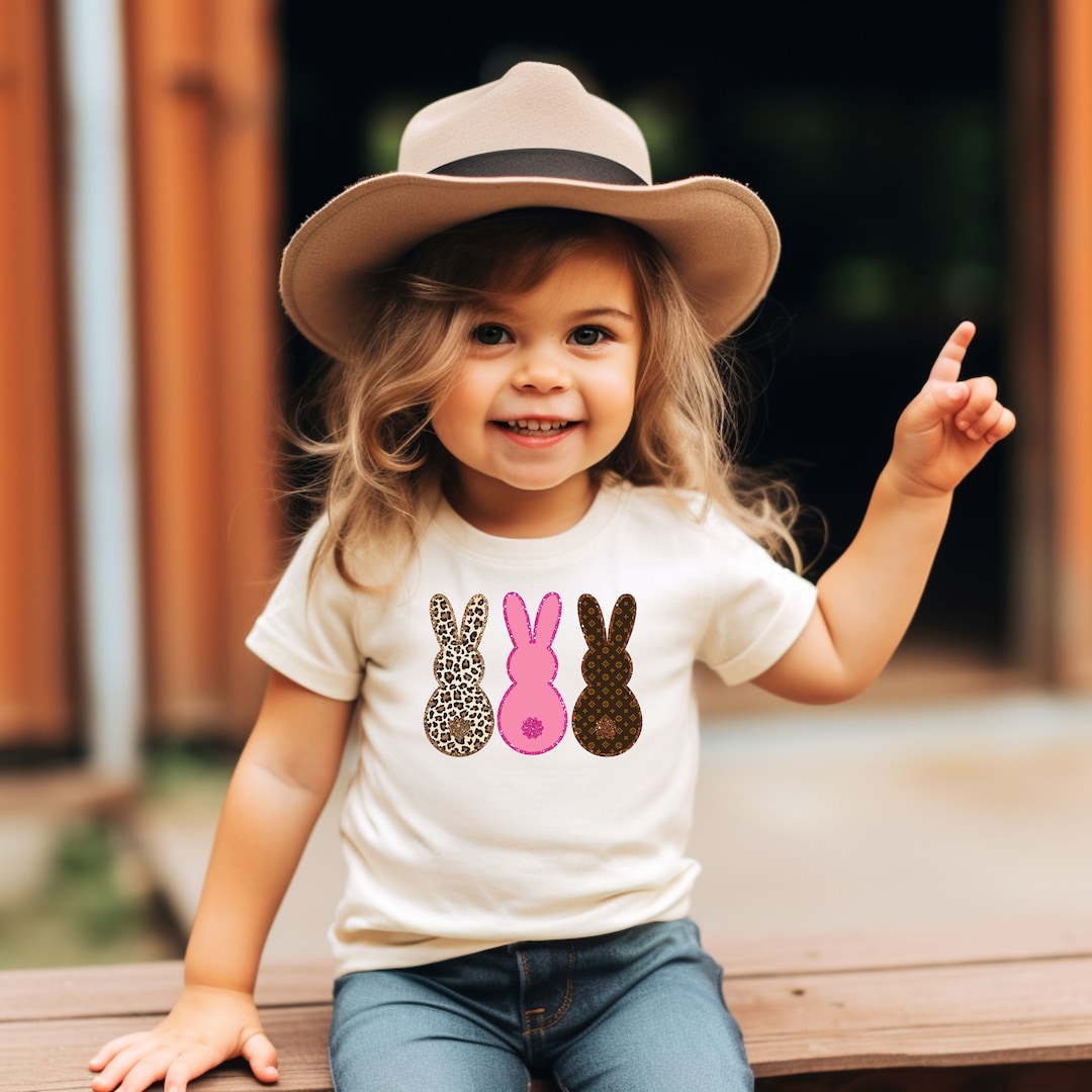 3 Designer Bunnies Easter Bunny Easter Shirt for Girls | Youth Girls ...
