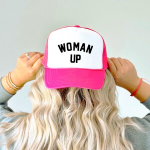 Woman up Trucker Hat | Empowerment & Motivational Graphic Hat for Women ...
