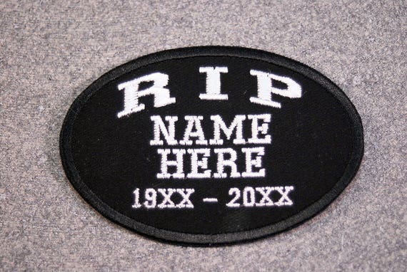 RIP Oval CUSTOM MADE 4 You Emdroidered Biker Vest Patch | Etsy