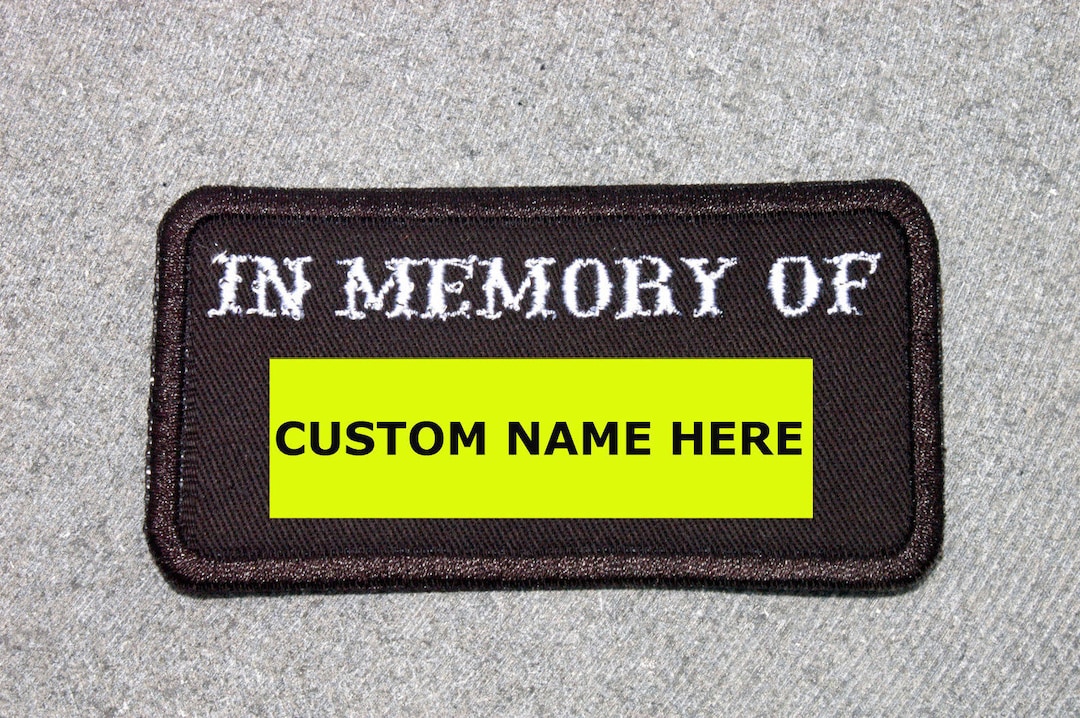Customized IN MEMORY OF Patch, Biker Vest Motorcycle Patch, Memorial ...