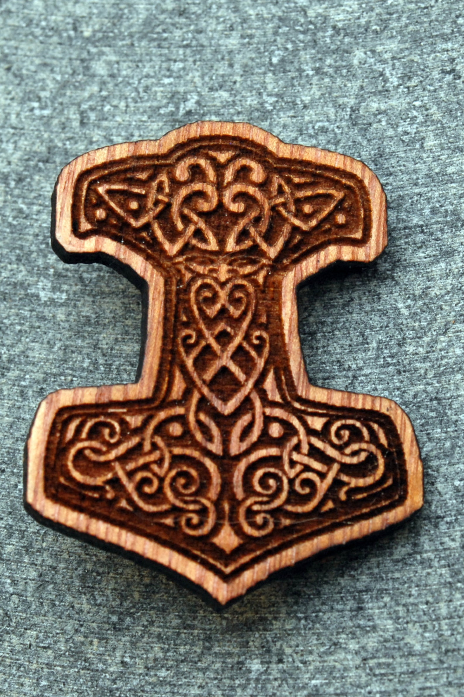 Celtic THORS HAMMER Brooch Pin Laser Engraved Wood NEW 126 - Etsy