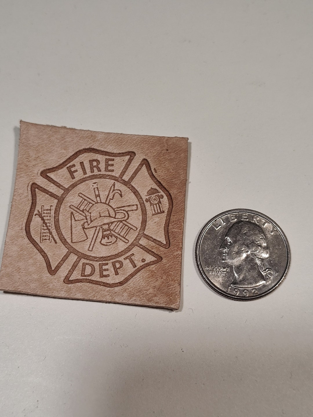 Embossing Stamp 1.5" Fire Dept LOGO #142, Leather, Tooling, Clicker ...