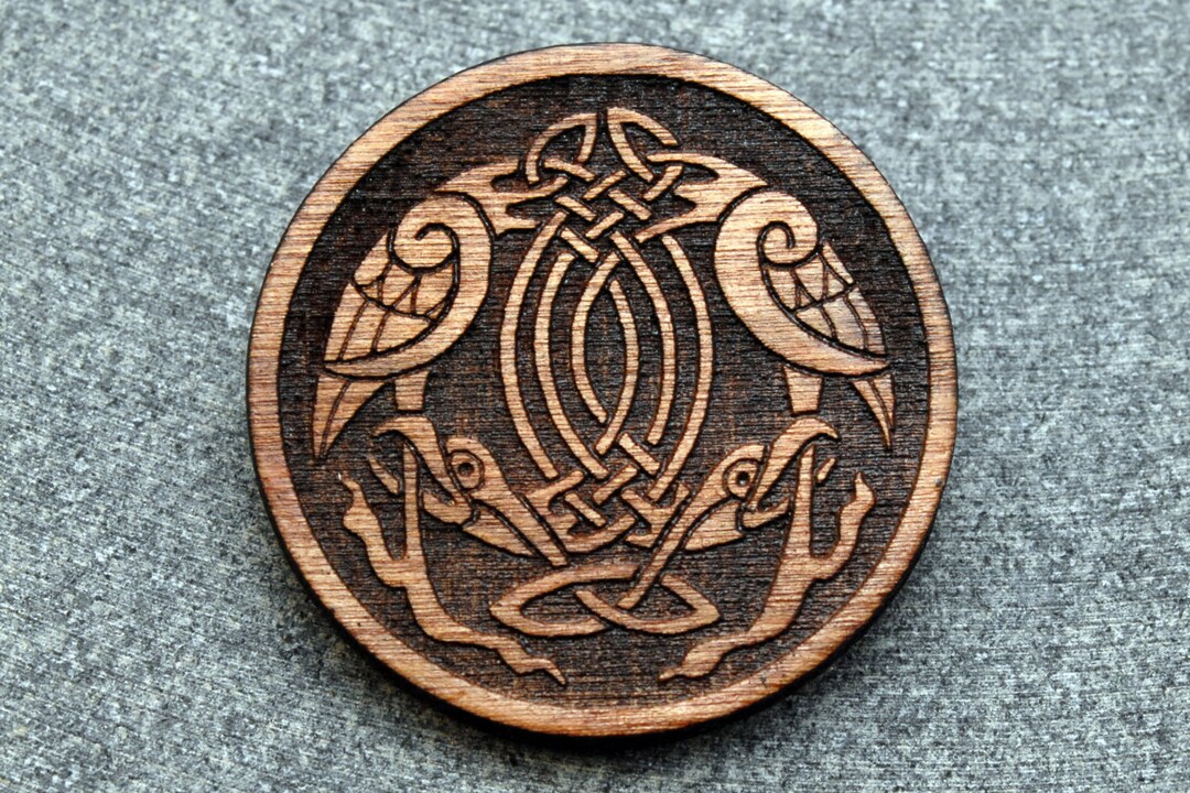 Celtic CRANES Brooch Pin, Laser Engraved Wood, NEW #105 - Etsy