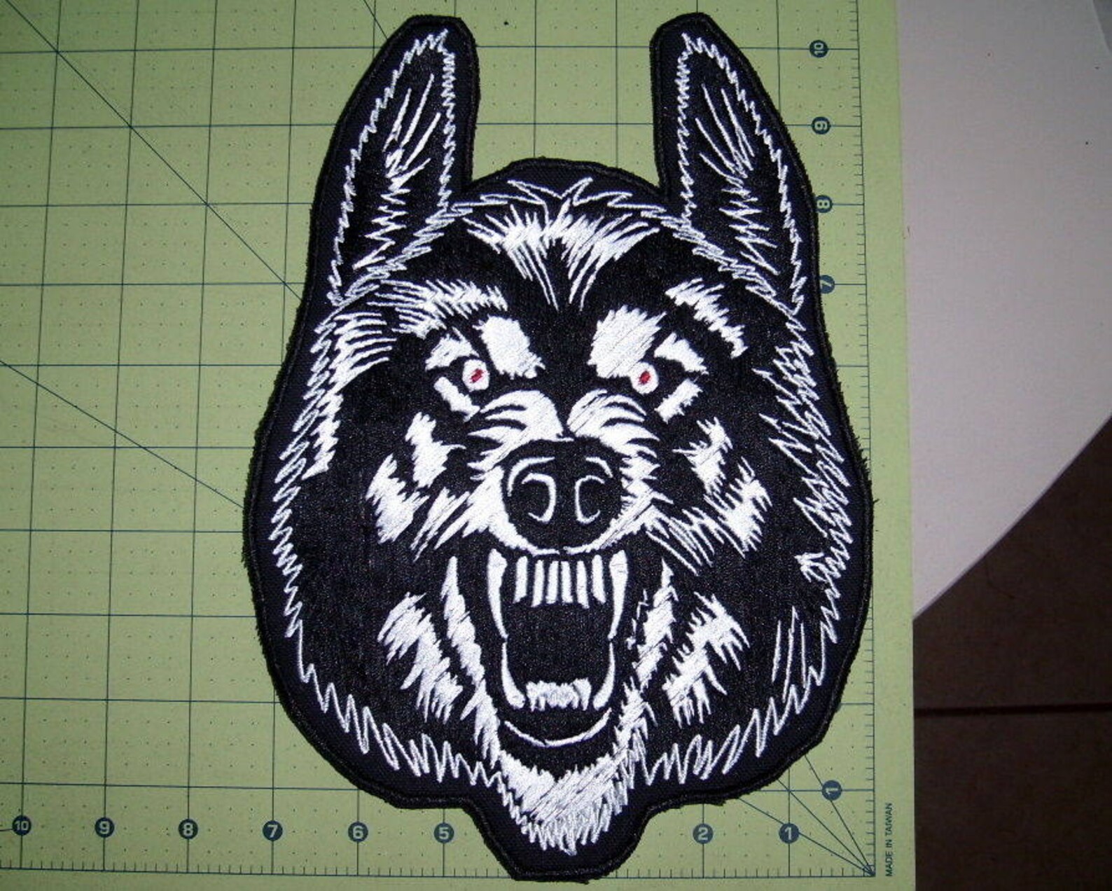 Large White Wolf Head Jacket Back Embroidered Patch - Etsy