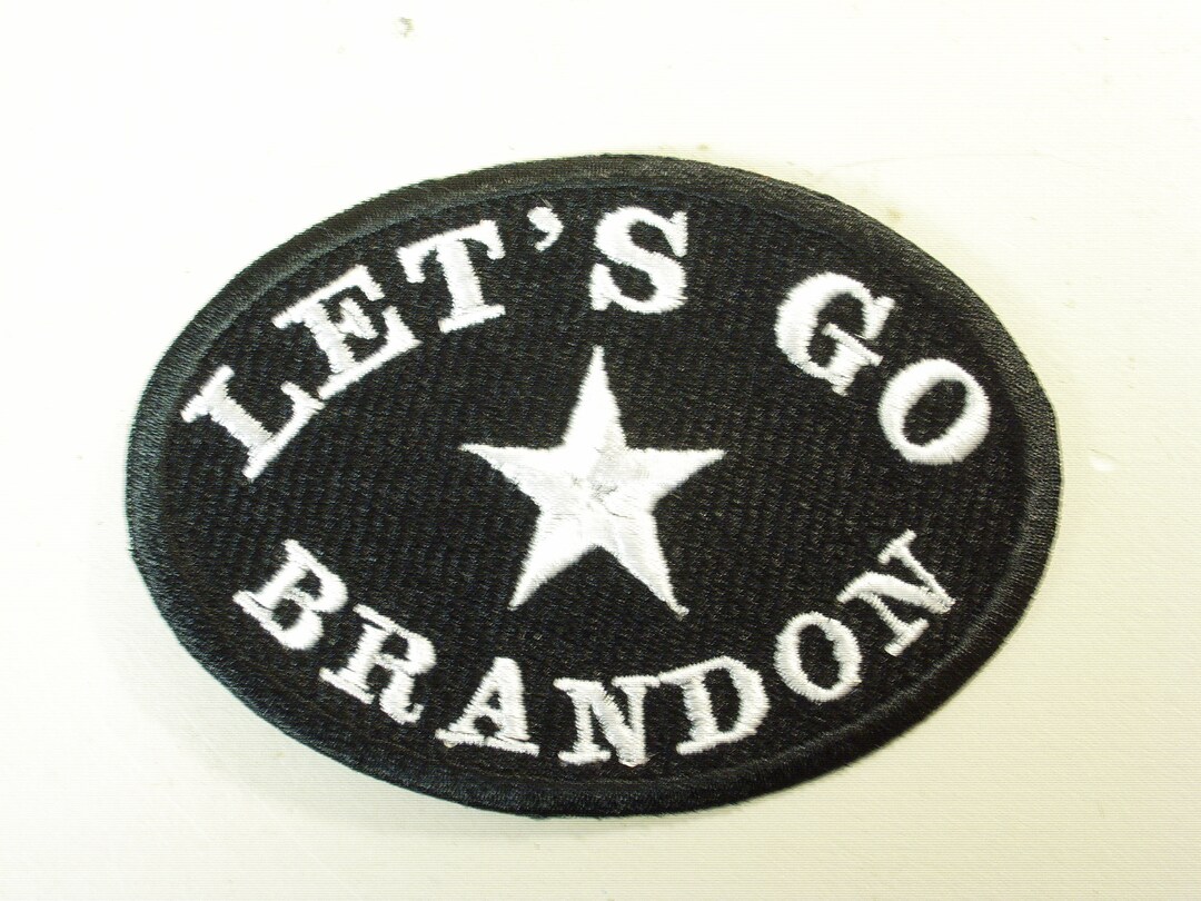 LETS GO BRANDON Fully Embroidered Patch, Rectangle, B&W, New for Jacket ...