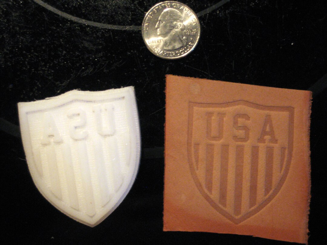 Large 2" USA Shield Embossing Stamp , Leather Tooling, Clicker Stamp ...