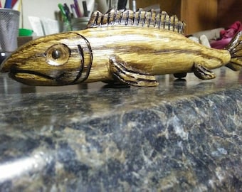 Carved wooden fish | Etsy