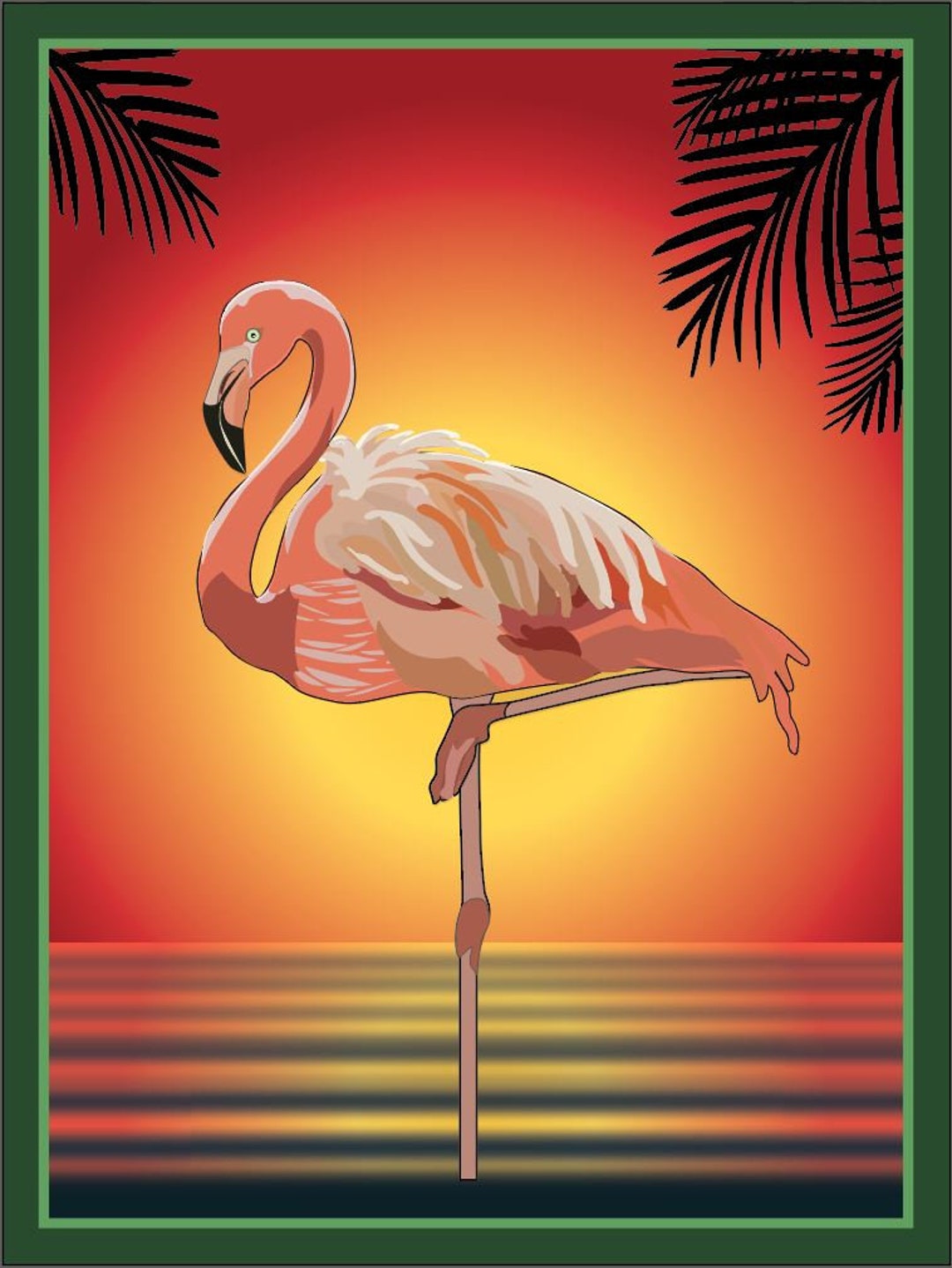 Flamingo Digital Download PDF Poster Wall Art - Etsy