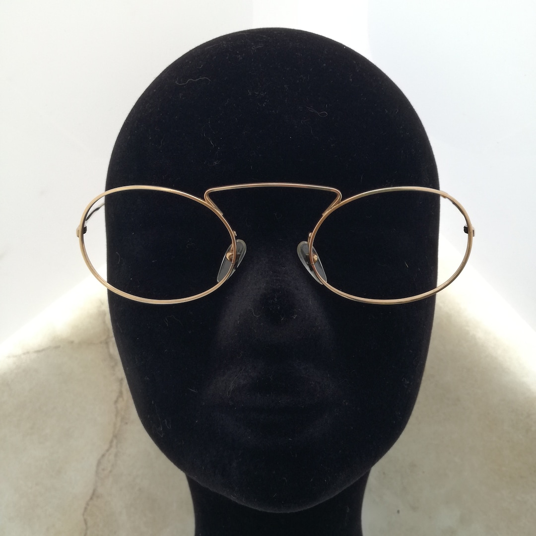 CARVEN CV and 10 Carat Gold Plated Vintage Round Eyeglasses, Size 48 ...