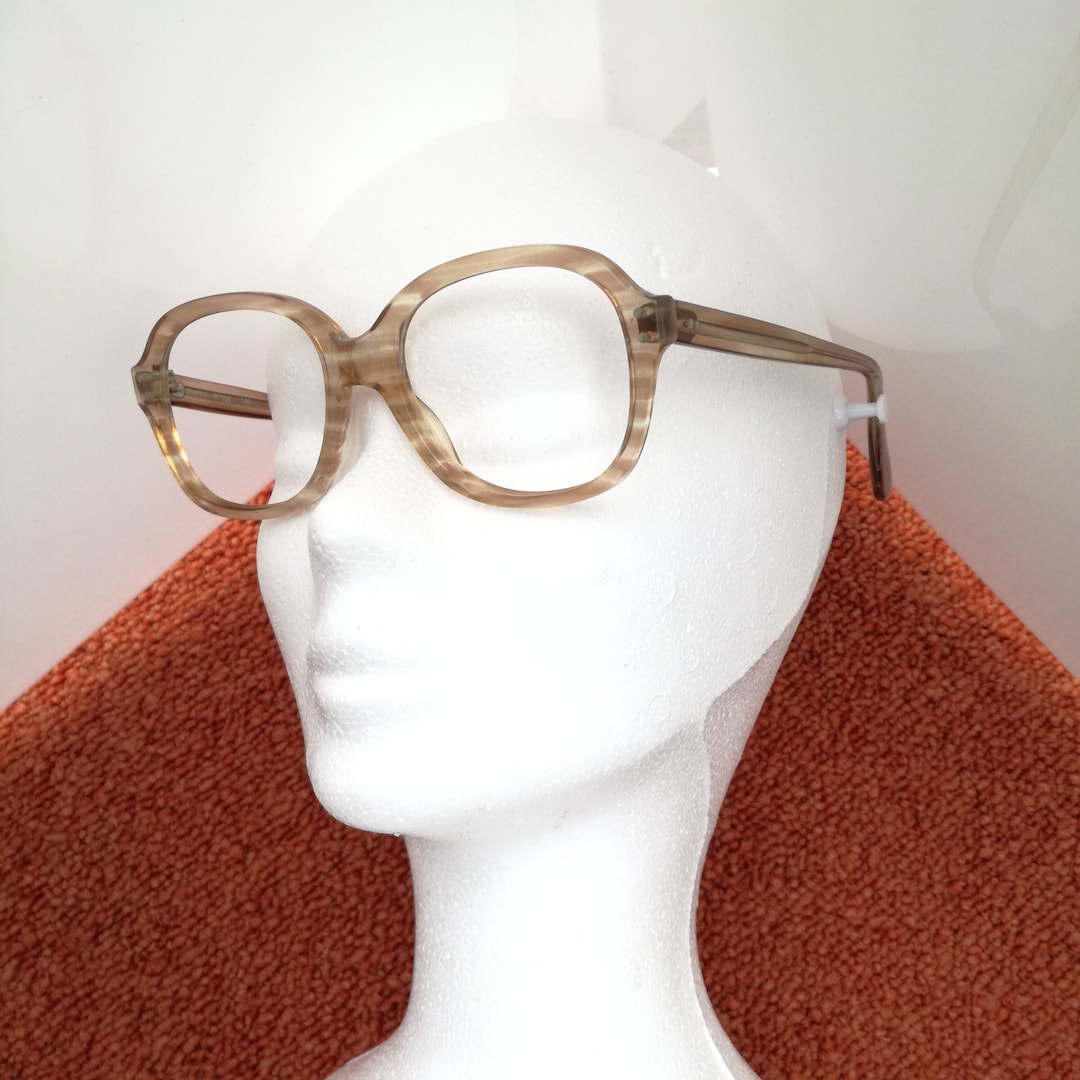 Mod Glasses, Size 52 20, 1970s Horizontal Stripe Decor Glasses, Women ...