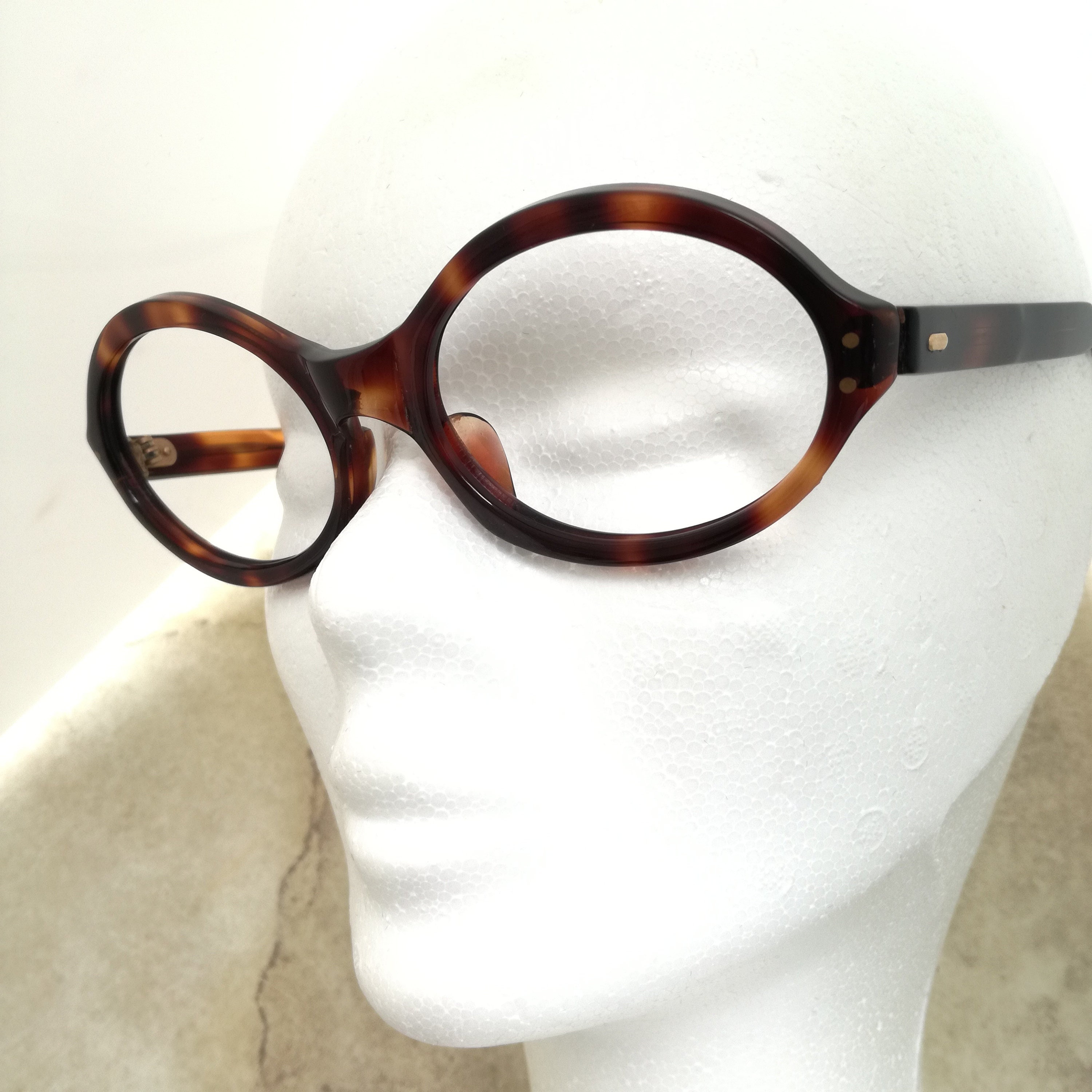 UNIQUE and HANDMADE Eyeglasses, Size 52 17, Dark Amber and Tortoise ...
