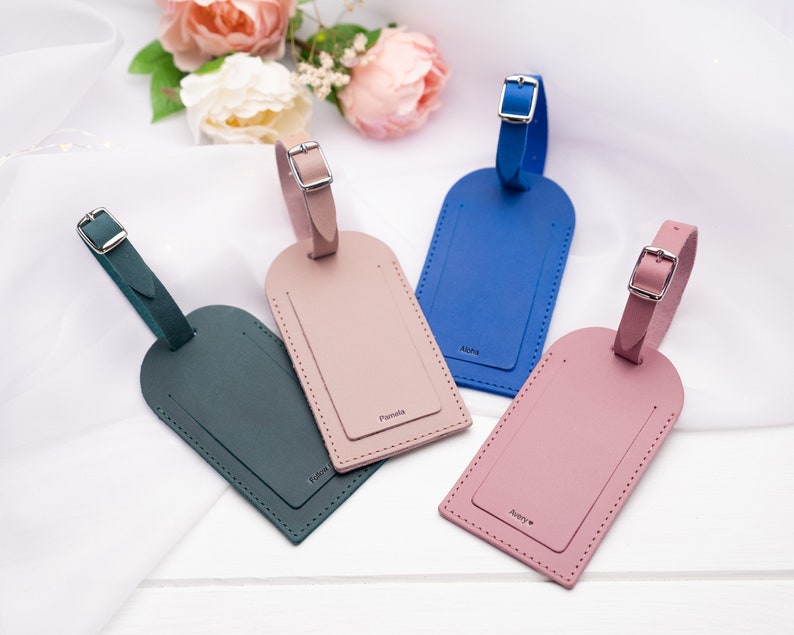 Leather Luggage Tags Leather Engraved Luggage Tag Luggage - Etsy