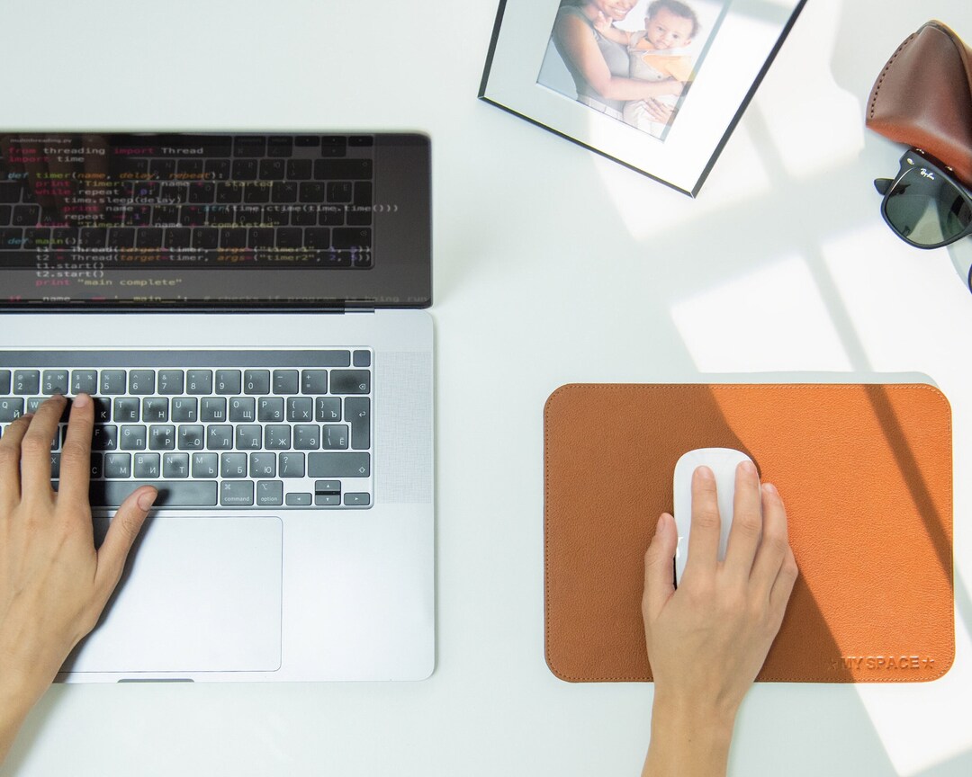 Personalized Leather Desk Mat, Monogrammed Desk Pad, Office Accessories ...