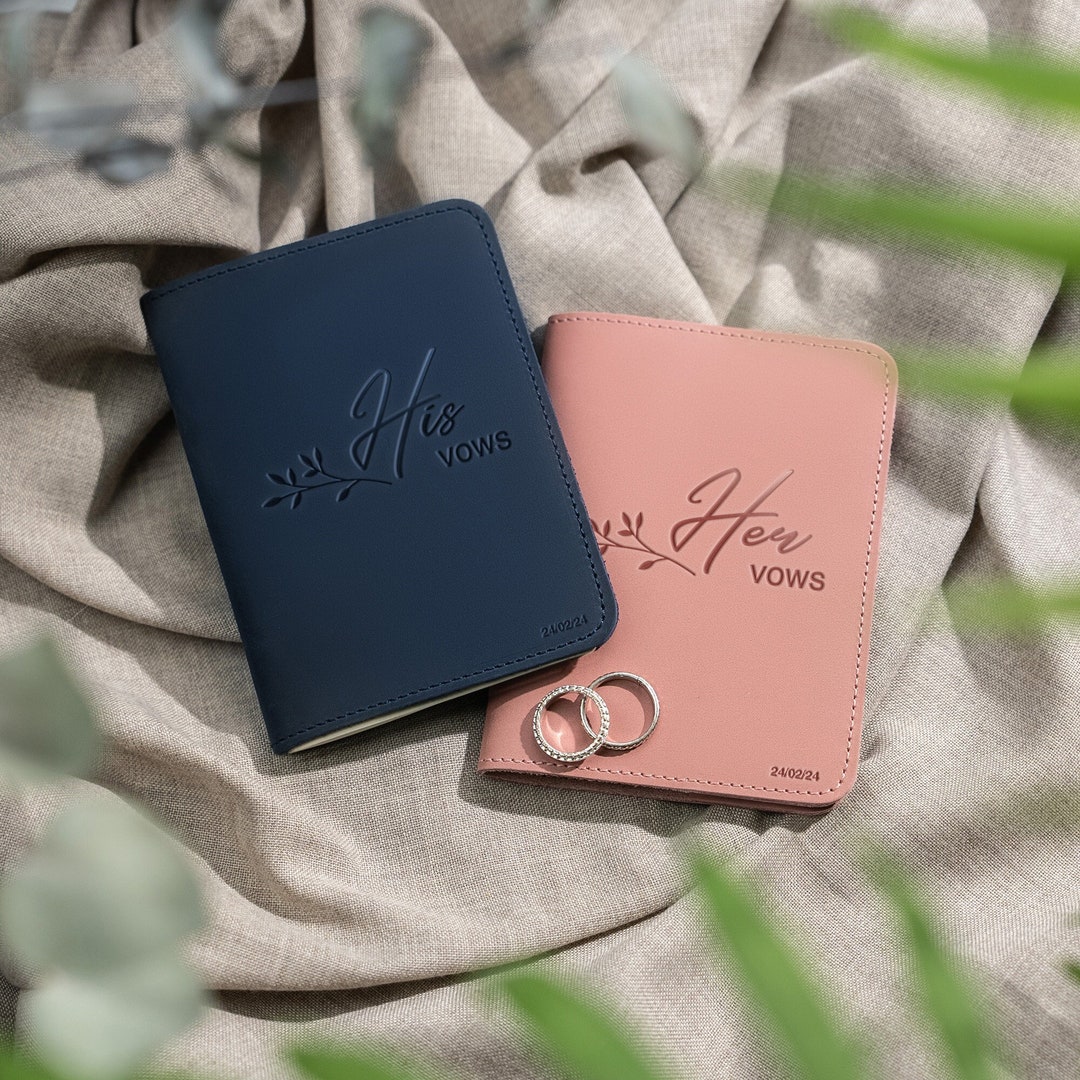 Personalized Leather Wedding Vow Books: His and Hers Keepsake - Etsy