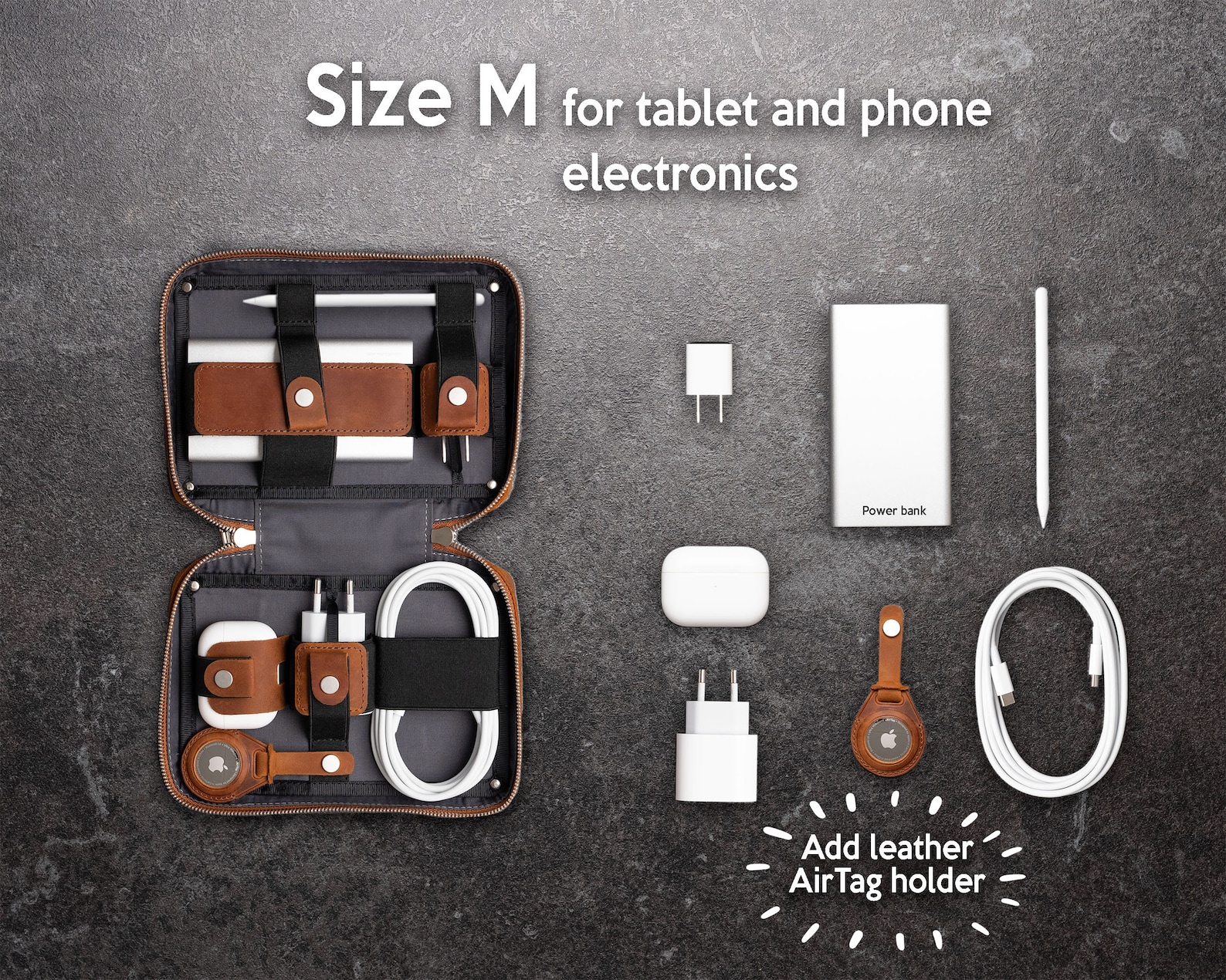 Cable Organizer Travel Leather Cable and Charger Organizer - Etsy