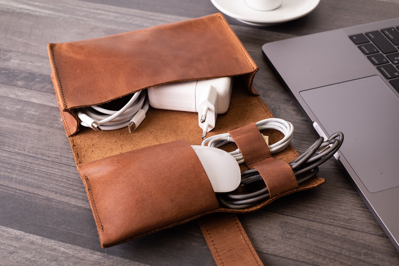 Leather Cable Organizer Personalized Cords Organizer. Travel | Etsy