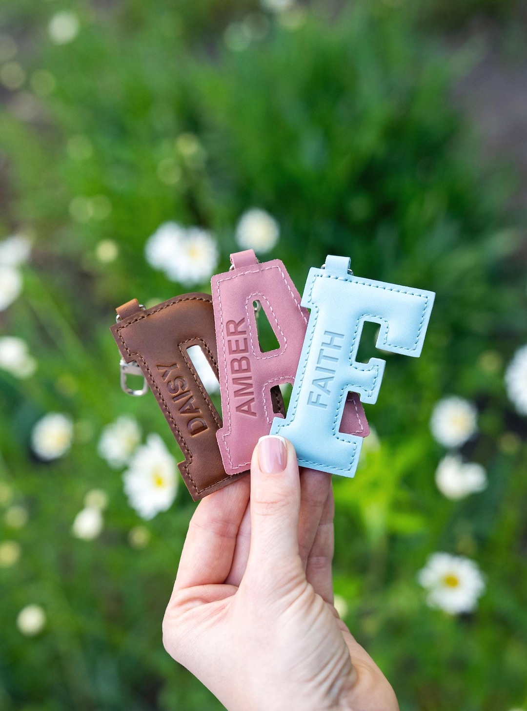 Personalised Letter Bag Charm - Leather Custom Name Initials Bag Charm ...