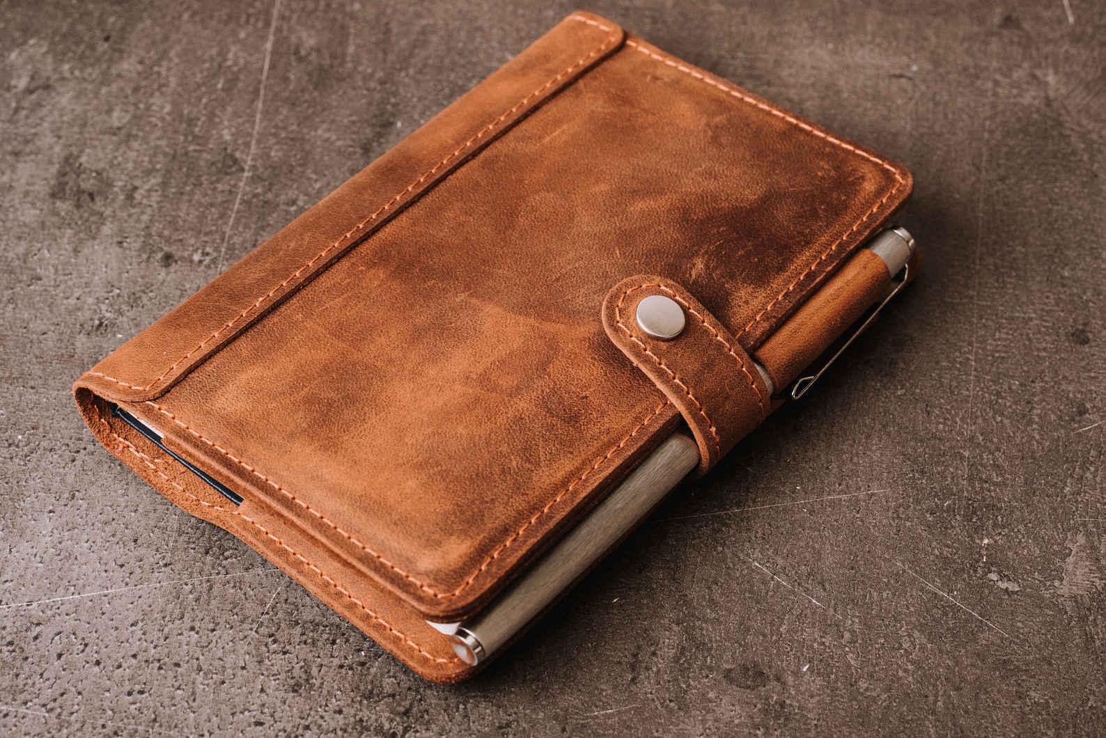 Moleskine Leather Cover Pocket With Pen Loop Leather Cover - Etsy