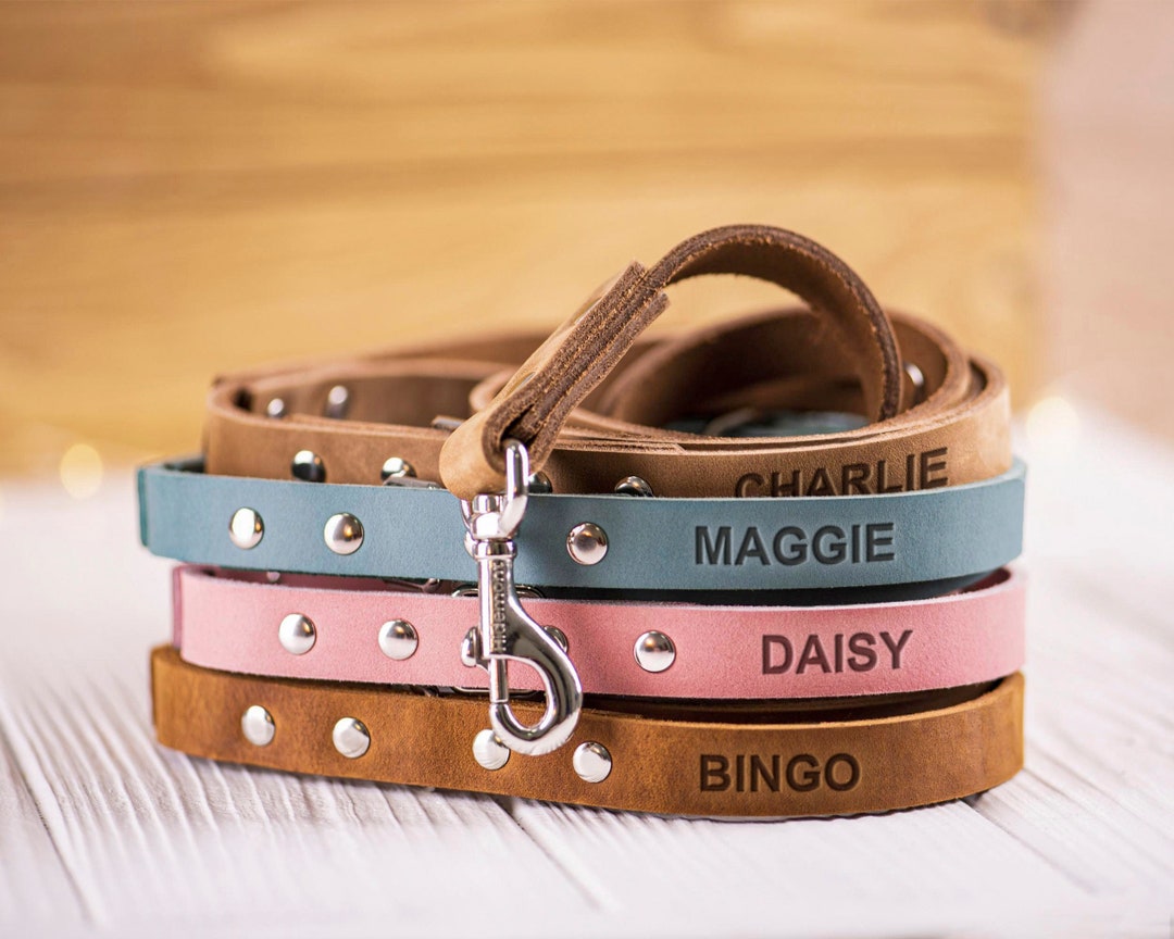 Personalized Leather Dog Leash, Engraved Dog Leash, Custom Dog Leash ...