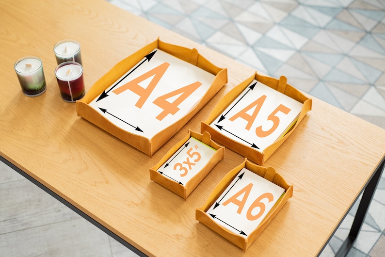 The Office Gifts Large Leather Desk Paper Sized Valet Tray. | Etsy