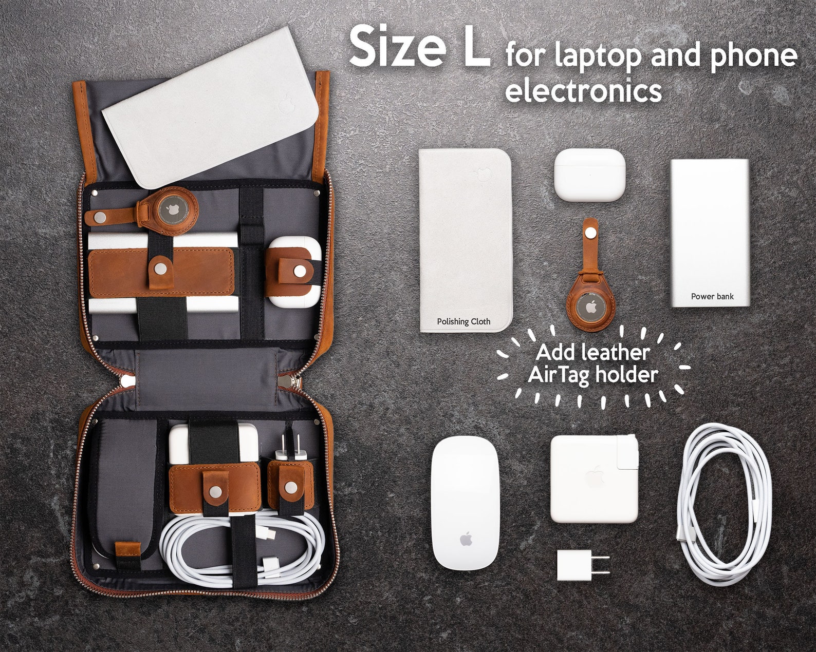 Cable Organizer Travel Leather Cable and Charger Organizer - Etsy