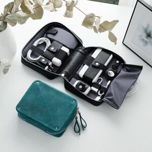 Personalized Leather Tech Organizer Case, College Graduation Gifts ...