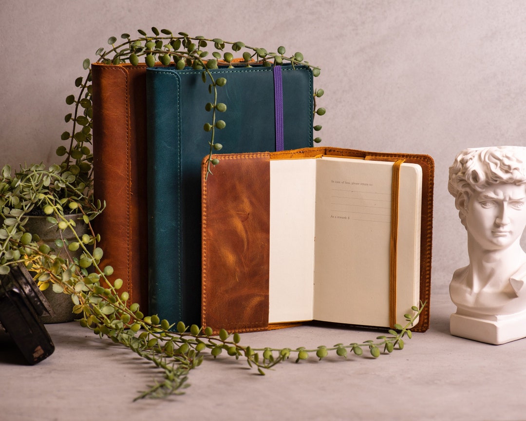 Personalized Leather Journal Cover, Handmade Notebook Cover - Etsy