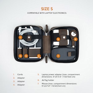 Cable Organizer Travel, Leather Cable and Charger Organizer Bag ...