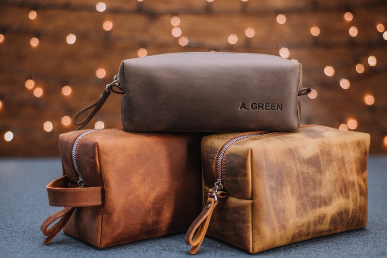 Personalized Leather Dopp Kit Customized Groomsmen Gift - Etsy