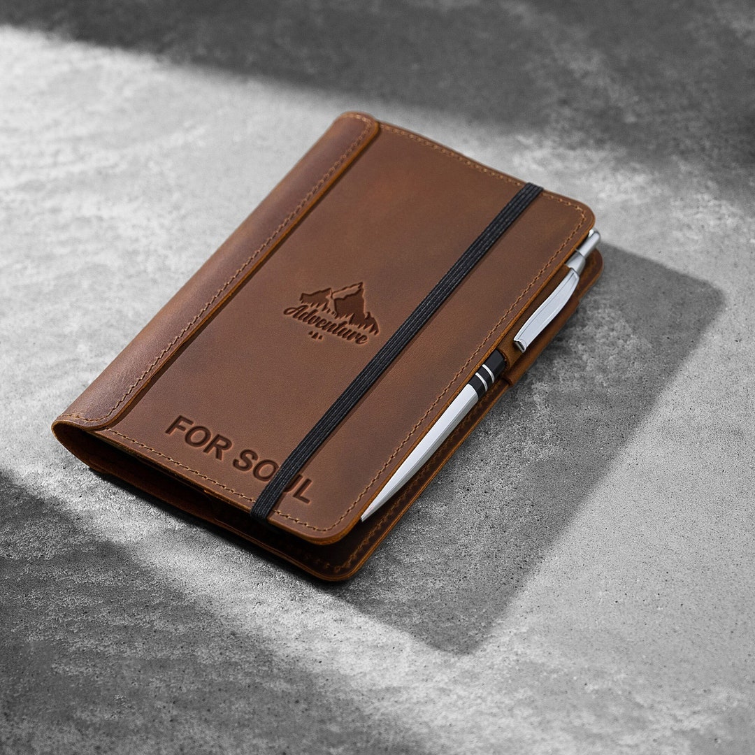 Leather Notebook Cover Handmade, Personalized Customizable Gift ...