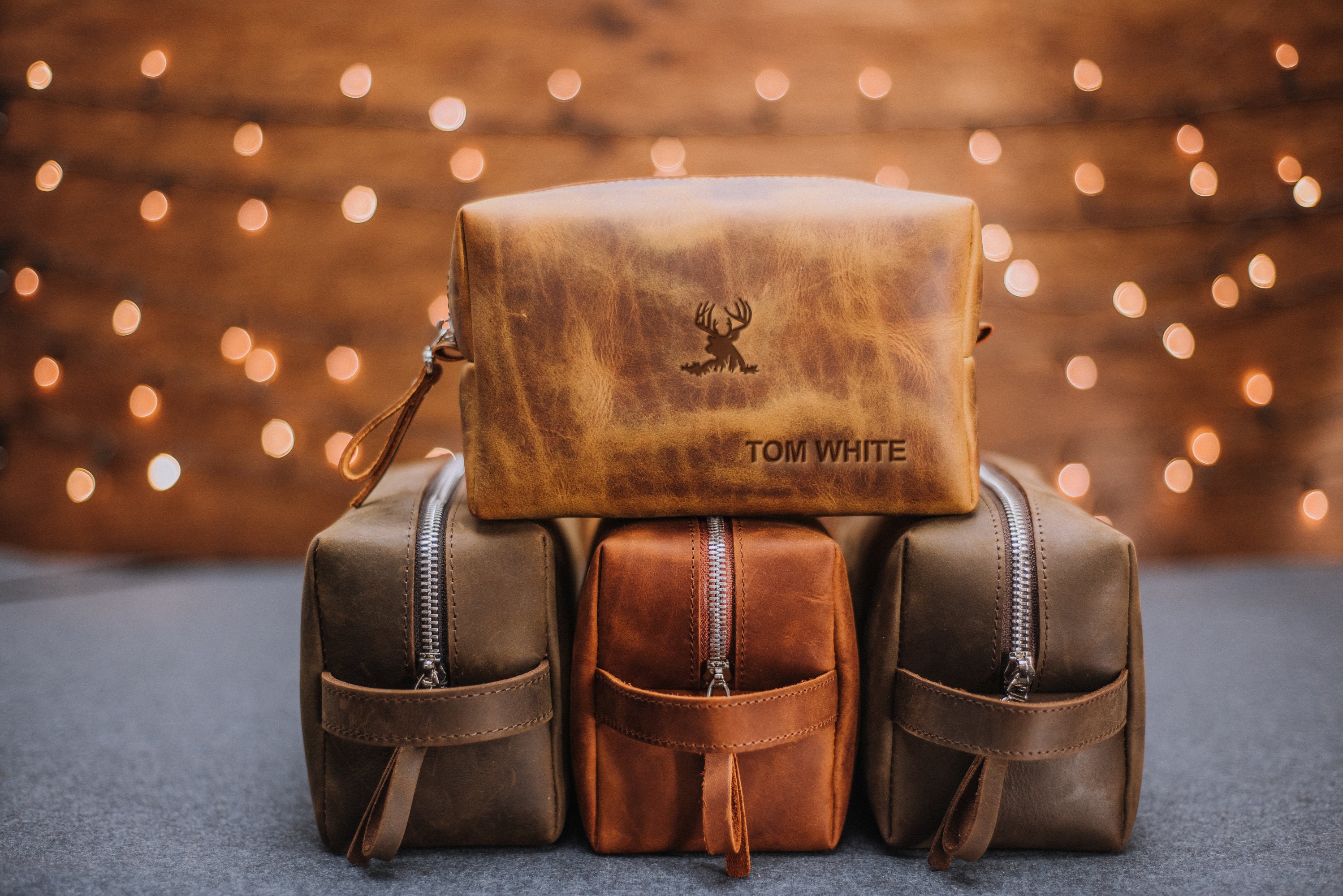 Personalized Leather Dopp Kit Customized Groomsmen Gift | Etsy