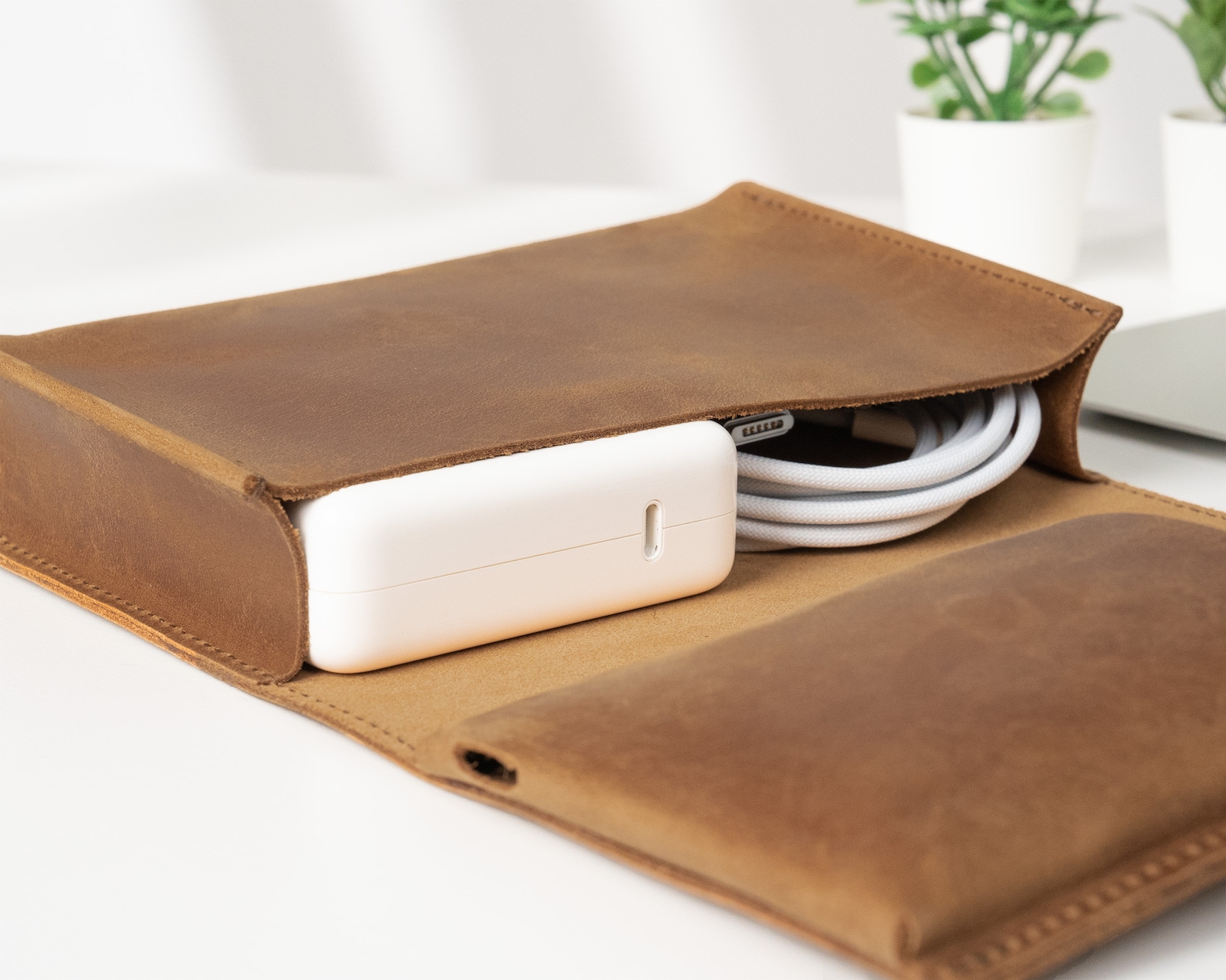 Leather Cable Organizer Personalized Cable Organizer. Travel - Etsy