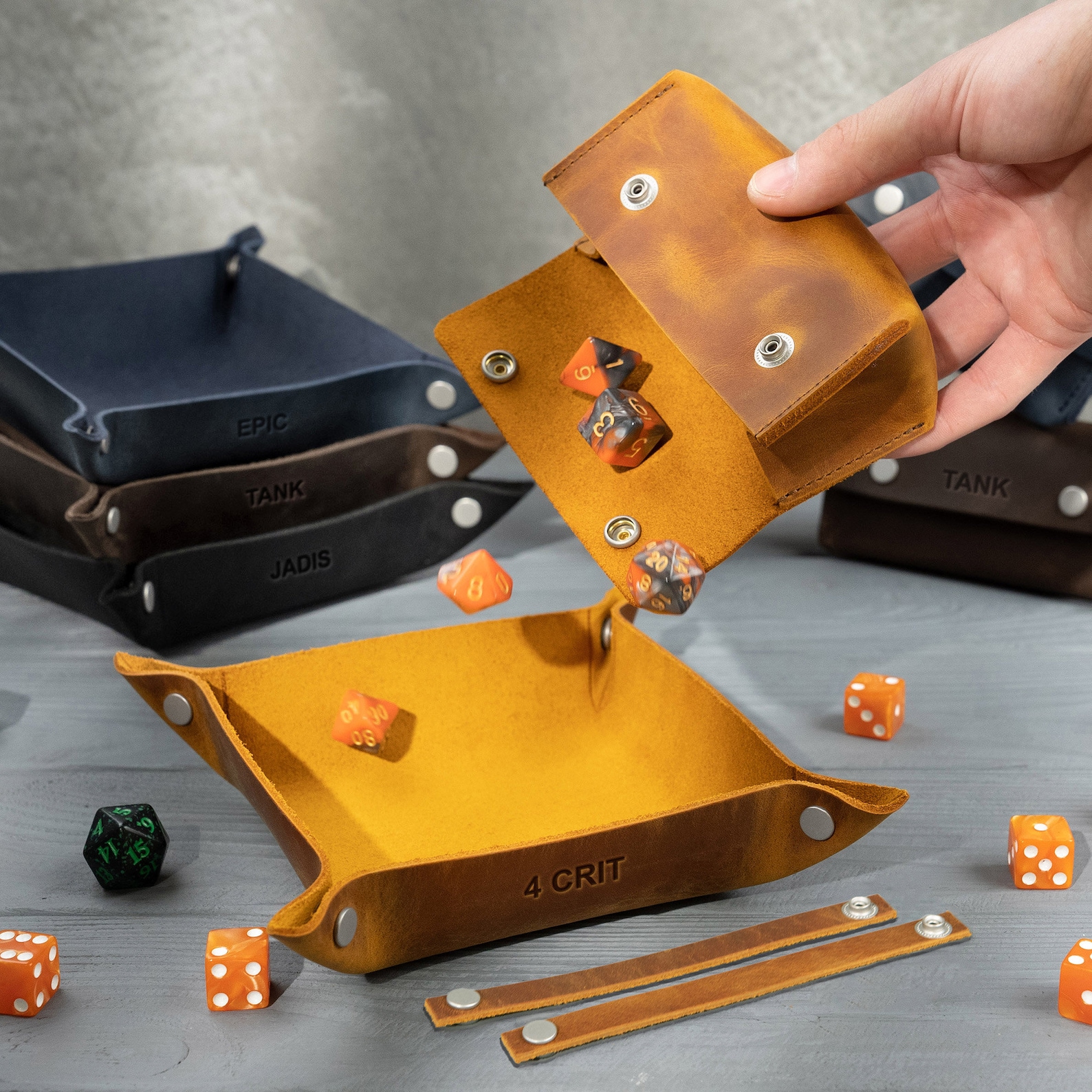 Leather Dice Bag and Tray, Set of Dice Tray and Bag, Dnd Dice Bag, Dice ...