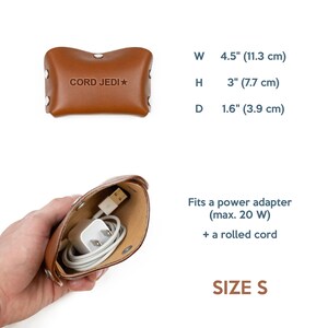 Personalized Leather Tech Cable Organizer, Travel Cord Holder ...