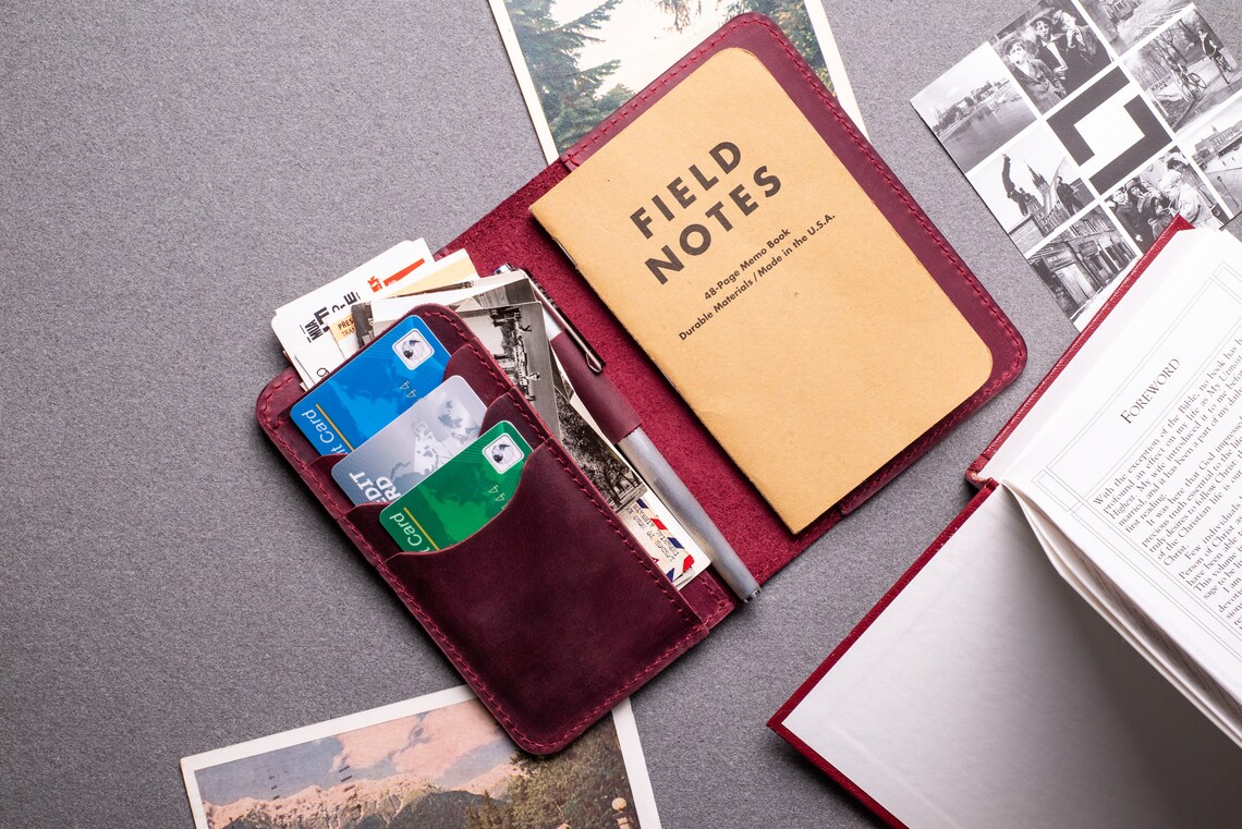 Leather Journal Cover for Field Notes Notebook Pocket Size - Etsy