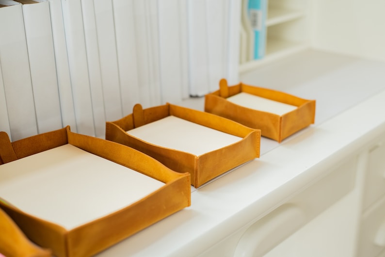 The Office Gifts Large Leather Desk Paper Sized Valet Tray. Desk Tray ...