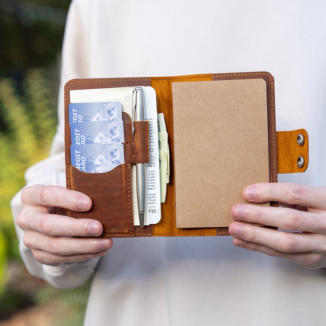 Personalized Leather Notebook Cover, Customizable Journal, Refillable ...