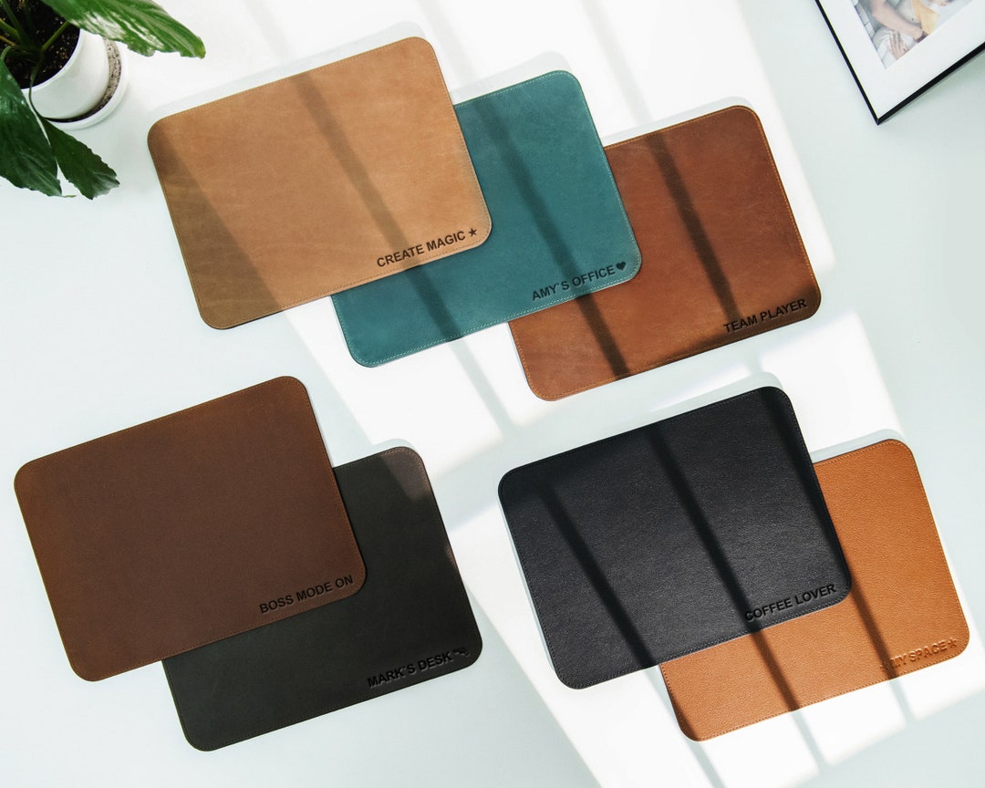 Personalized Leather Mouse Pad, Gift for Office, Personalized Gift ...