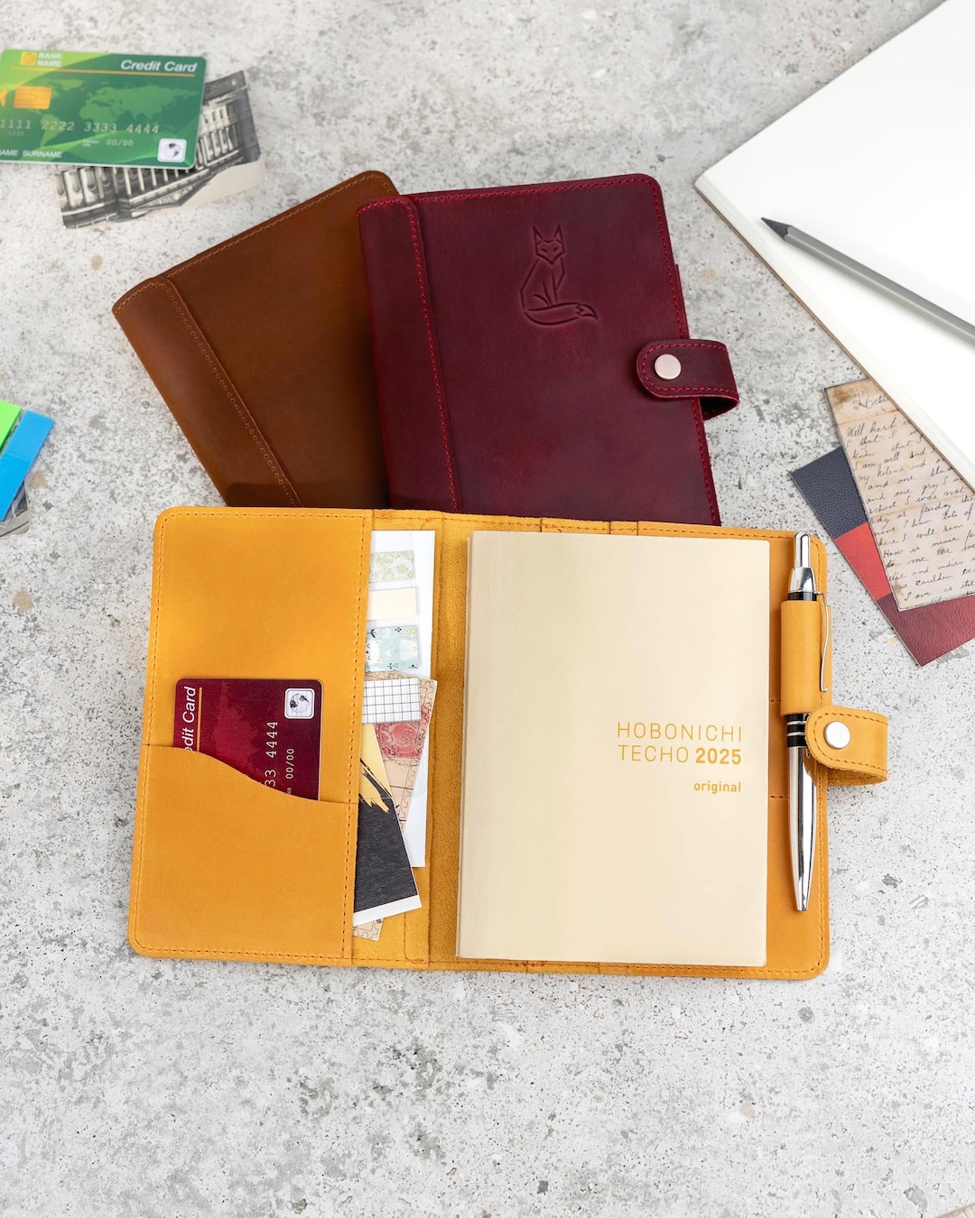 Personalized Leather Hobonichi A6 Planner Cover: Custom Journal Sleeve ...