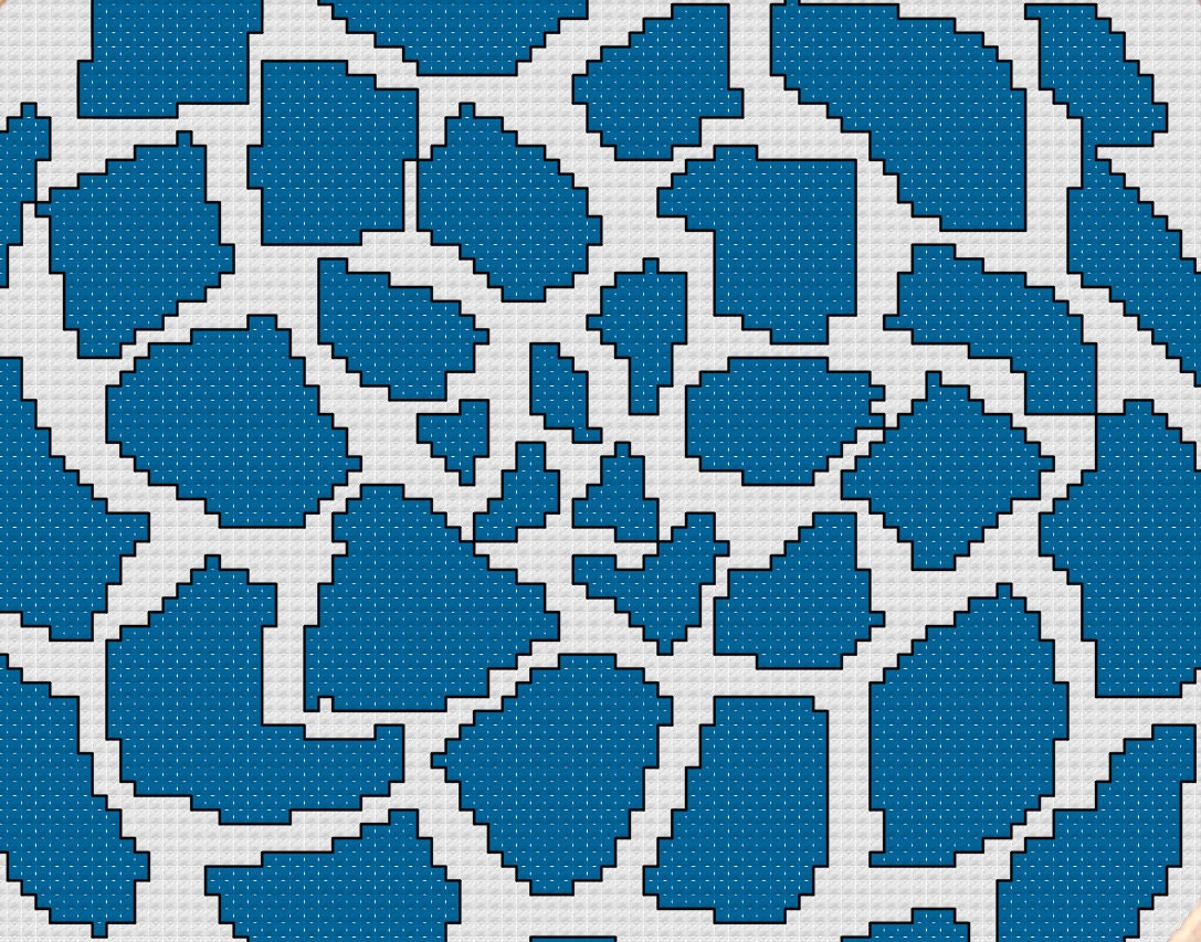 Modern Cross Stitch Pattern of Blue Hydrangea- Flower Cross Stitch ...