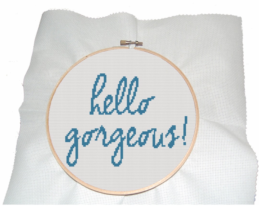 Modern Cross Stitch Pattern-sayings Cross Stitch Pattern-hello - Etsy