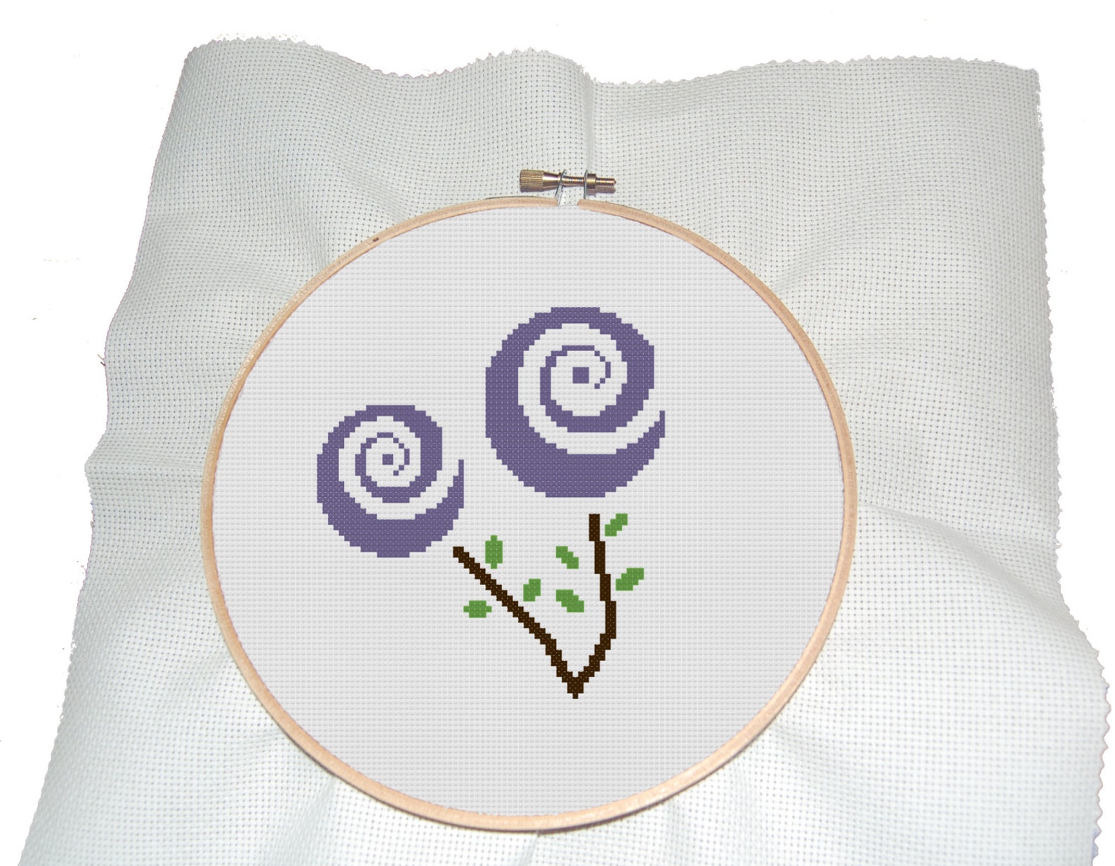 Purple Flower Cross Stitch Pattern- Modern Cross Stitch Pattern- Floral ...