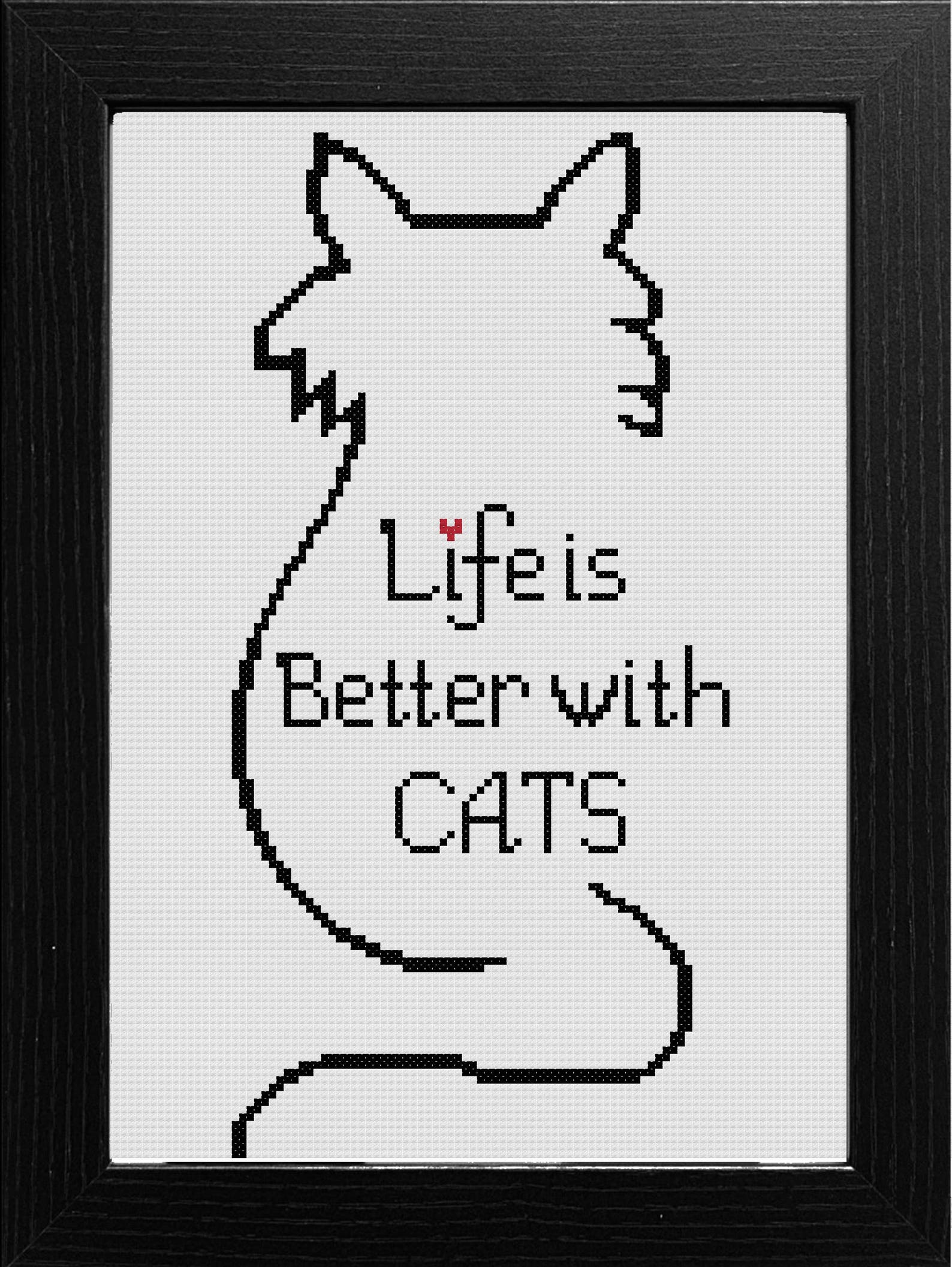 Cat Words Cute Cat Cross Stitch Pattern Life Is Better With Etsy cat-words-cute-cat-cross-stitch-pattern-life-is-better-with-etsy