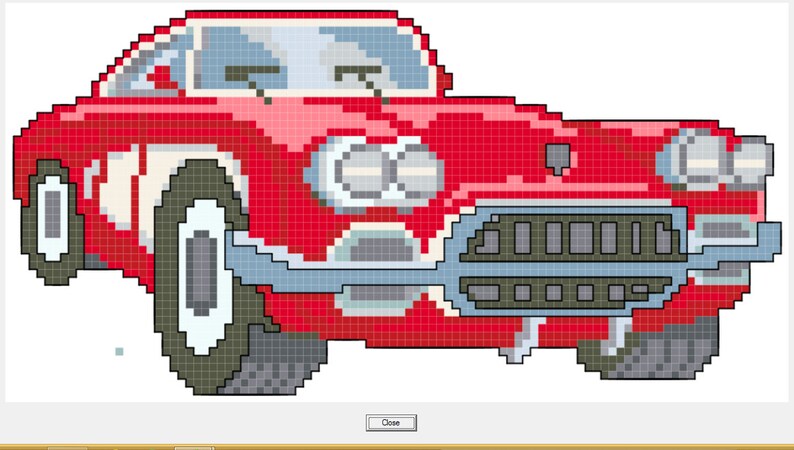 Cross Stitch Pattern of Classic Red Car Vintage Car Cross Stitch ...