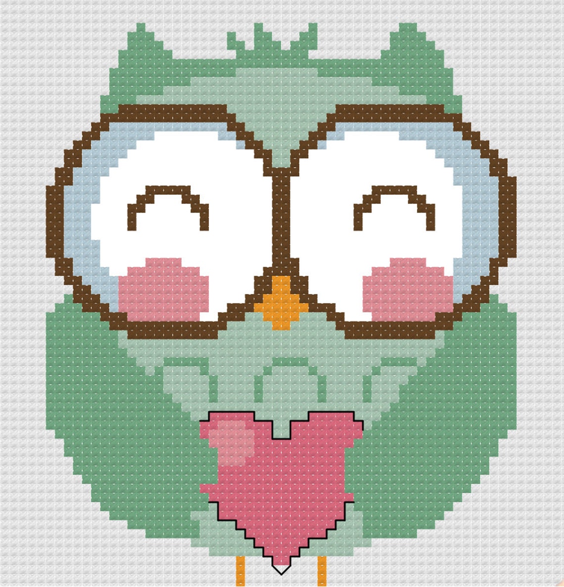 Cross Stitch Pattern of Cute Owl -modern Cross Stitch Pattern- Animal ...